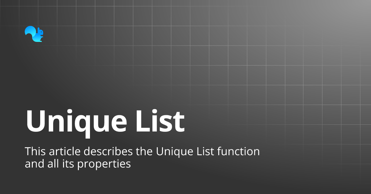 Unique List | Learn - Squirrel365